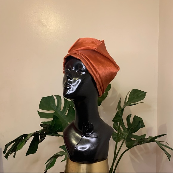 Accessories | Copper Turban Hat Rust Shimmer Organza | Poshmark